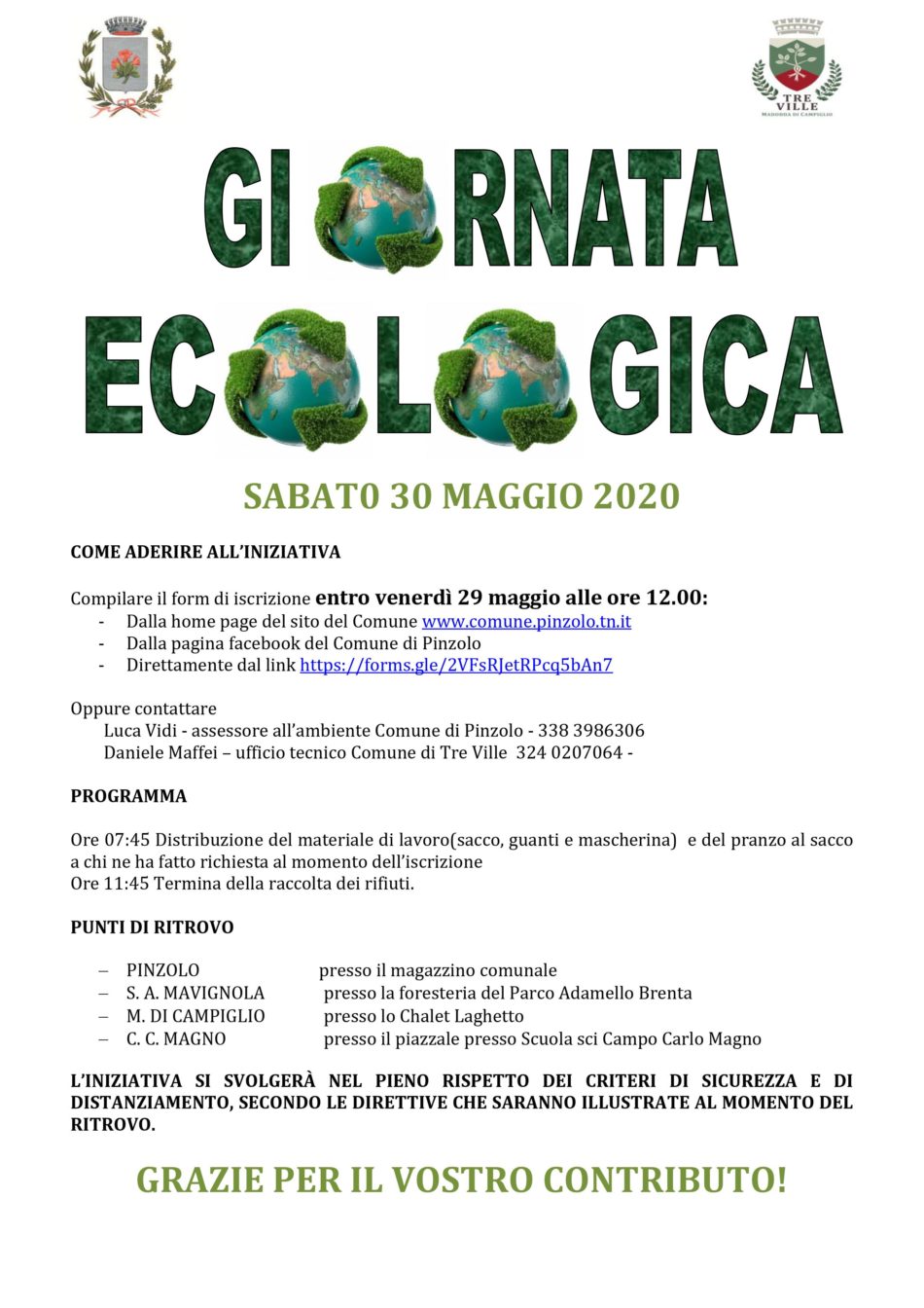 Comune di Pinzolo: Sabato 30 maggio torna la Giornata ecologica ... Comune di Pinzolo: Sabato 30 maggio torna la Giornata ecologica ...