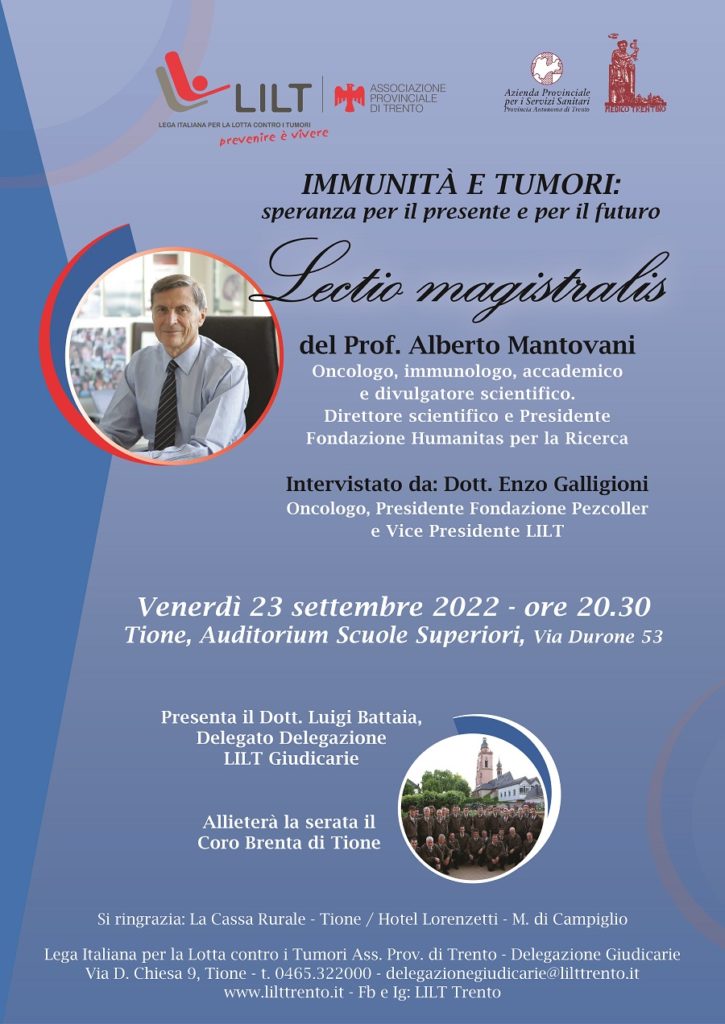 LECTIO MAGISTRALIS PROFESSOR ALBERTO MANTOVANI - Tione, 23 settembre ...